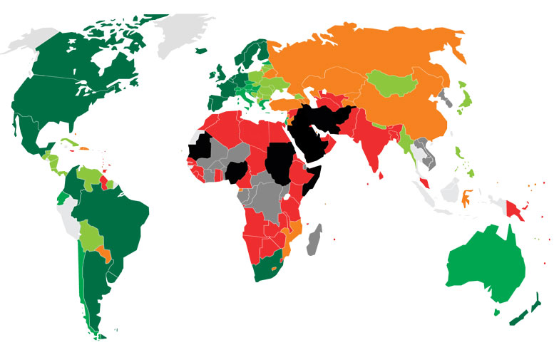 Here's where the world currently stands on LGBT+ rights
